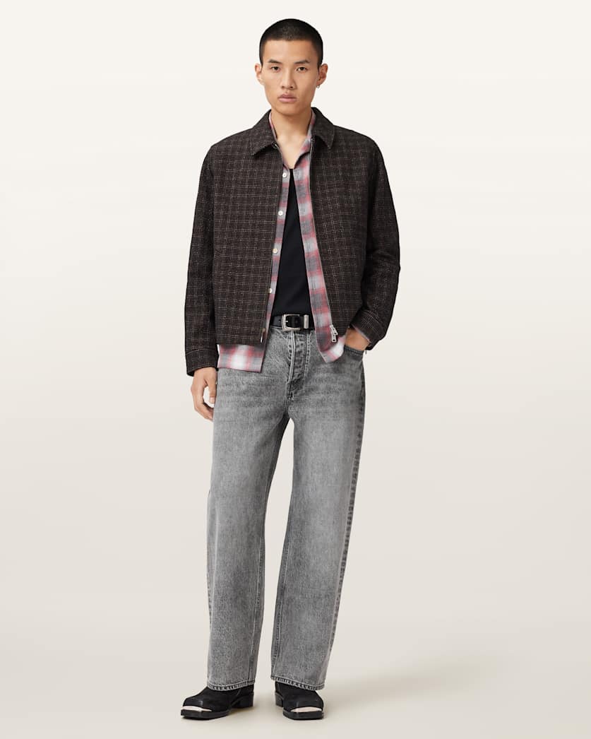 City Hall Check Jacket ANCHOR BROWN | ALLSAINTS